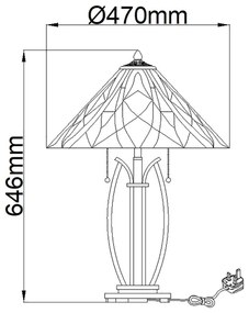 Elstead QZ-VICTORY-TL - Stolní lampa Tiffany VICTORY 2xE27/60W/230V