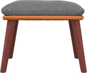 Podnožka světle šedá 45x29,5x35 cm textil a umělá kůže 341479