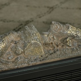 HOMCOM Elektrický krb, 2000 W, volně stojící krb s topením, LED 3D plamenový efekt, 4 úrovně jasu, elektrický krb s termostatem, ochrana proti přehřá…