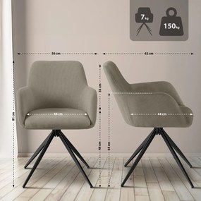 Jídelní židle Olema manšestr – taupe