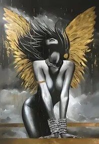 NORIMPEX Diamantové malování Dáma se zlatými křídly / 30x40 cm