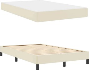 Rám postele s matrací Krémová 120 x 200 cm textil 3398625