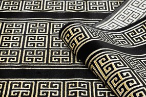 Dywany Łuszczów, Běhoun Gloss 6776 86 greek black/gold, 60x300, žlutá, kancelář