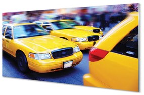 akrylový obraz Žlutá taxi City 125x50 cm