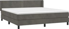 Box spring postel s matrací tmavě šedá 160x200 cm samet 3130908