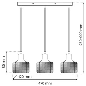 Lustr na lanku LUMI 3xG9/8W/230V