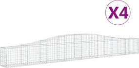 Klenuté gabionové koše 4 ks 400x30x40/60 cm pozinkované železo 3145789