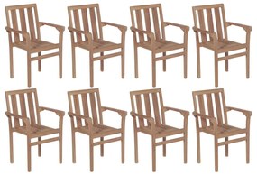 Stohovatelné zahradní židle 8 ks masivní teak,  3073378