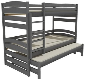 Patrová postel s výsuvnou přistýlkou PPV 020 80 x 200 cm - šedá