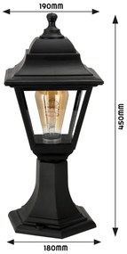 VOLTENO Zahradní sloupková lampa E27 45cm