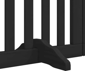 Zábrana pro psy s dvířky skládací 9 panelů černá 450 cm topol 3155653
