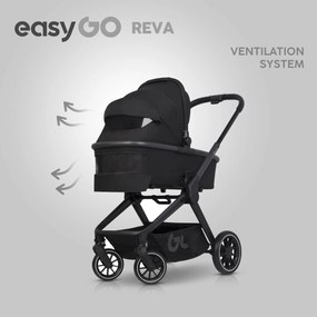 Kombinovaný kočárek EasyGo Reva 2v1 Ebony Black