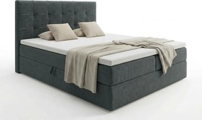 Čalouněná postel boxspring DIRELIS VIBE 140x200 cm tmavě šedá Matrace: Matrace Bonell pružinová
