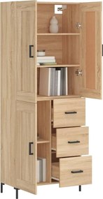 Skříň highboard dub sonoma 69,5 x 34 x 180 cm kompozitní dřevo 3200004