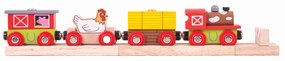 Bigjigs Rail Vláček farma + 3 koleje