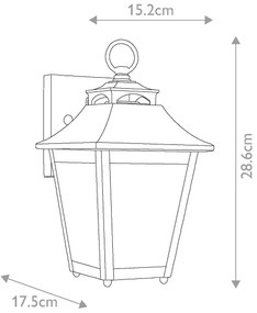 Feiss FE-GALENA2-S-SBL - Venkovní nástěnné svítidlo GALENA 1xE27/60W/230V IP44