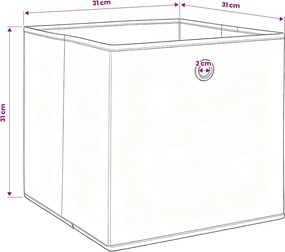 Úložné boxy 10 ks bledě modré 32 x 32 x 32 cm textil 288375