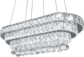 Toolight, Křišťálové závěsné stropní svítidlo LED 102W + dálkové ovládání APP417-CP, chromová, OSW-65015