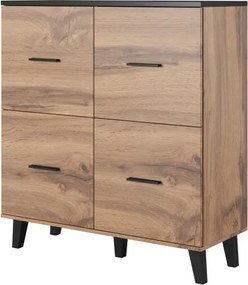 Komoda Lotta 110 cm dub wotan/černá