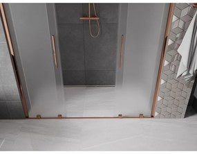 Mexen Velar Duo, posuvné sprchové dveře do otvoru 170 cm, 8mm sklo námraza, růžové zlato, 871-170-000-32-60