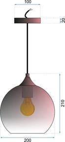 Toolight - Závěsné svítidlo E27 60W APP313-1CP, růžová-zlatá, OSW-00345