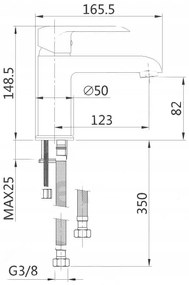 Invena Siros, umyvadlová baterie, černá matná, BU-90-004-A