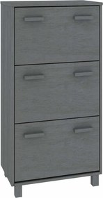 Botník HAMAR tmavě šedý 59,5 x 35 x 117 cm masivní borovice 340514