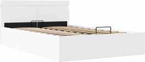 Rám postele LED s úložným prostorem bílý umělá kůže 120x200 cm 285548