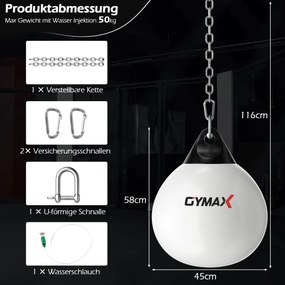 Costway Ø 45 cm vodní boxovací pytel 50 kg boxovací pytel