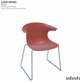 Židle Loop Mono Sled Barva kovové konstrukce: Powder blue fine textured 503F, Barva sedáku a opěradla z recyklovaného plastu: Marsala IP7608U