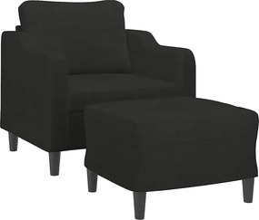 Křeslo s podnožkou černé 60 cm textil 3201131