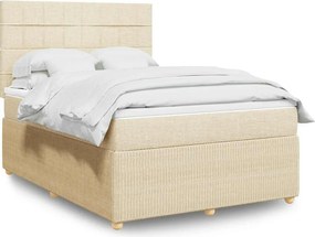 Box spring postel s matrací krémová 160x200 cm textil 3292112
