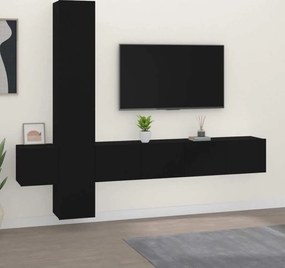 vidaXL 5dílný set TV skříněk kompozitní dřevo [3114251] Barva: Černá