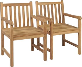 Zahradní židle 2 ks zelené podušky masivní teak 3062750
