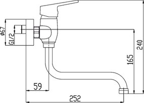 Novaservis Titania Iris New Dřezová /umyvadlová nástěnná baterie, chrom, 94474/T,0