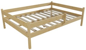 Vomaks Dětská postel DP 027 XL se zábranou Rozměr: 120 x 200 cm, Barva: bezbarvý lak