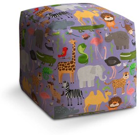 Sablio Taburet Cube Animované safari: 40x40x40 cm
