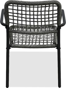 Balkónový set 1+2, stůl, židle umělý ratan barva antracit, kov antracit (58 x 57) cm