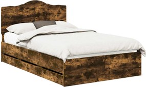 Rám postele se zásuvkou Uzený Dub 135 x 190 cm Inženýrské dřevo 3413426