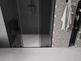 Mexen Velar Duo, posuvné sprchové dveře do otvoru 160 cm, 8mm šedé sklo, černá matná, 871-160-000-42-70