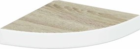 Nástěnné rohové police 4 ks dub a bílé 25 x 25 x 3,8 cm MDF 326632