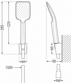 Mexen příslušenství - 1-bodový ruční sprchový set R-62, růžovo-zlatá, 785625052-60