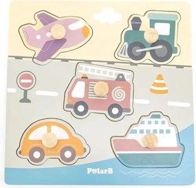 Dřevěné vkládací puzzle dopravní prostředky Viga