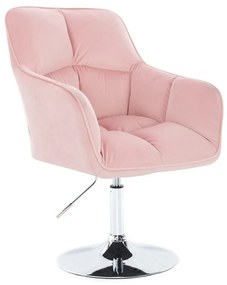 LuxuryForm DESIGN Otočné křeslo AMALFI VELUR na stříbrném talíři - růžové