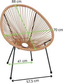 Ratanové zahradní křeslo SPRINGOS LOA GF0084 hnědé