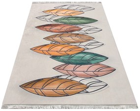 Moderní kusový koberec protiskluzový Horeca 02 Peří béžový Rozměr: 160x220 cm