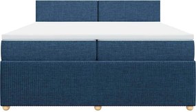Box spring postel s matrací modrá 200x200 cm textil 3289862