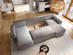 Tmavě hnědá sedací souprava do U SMART COSARO 295x140 cm