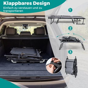 Costway 3 in 1 Zahradní lehátko s opěrkou hlavy a – 180 × 67,5 × 37 cm
