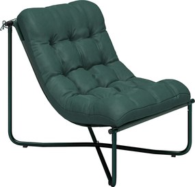 Zahradní židle Zahradní židle s polštářem Prodyšný sedák Ocelový rám pro zahradní terasu 76 x 92 x 76 cm Tmavě zelená barva